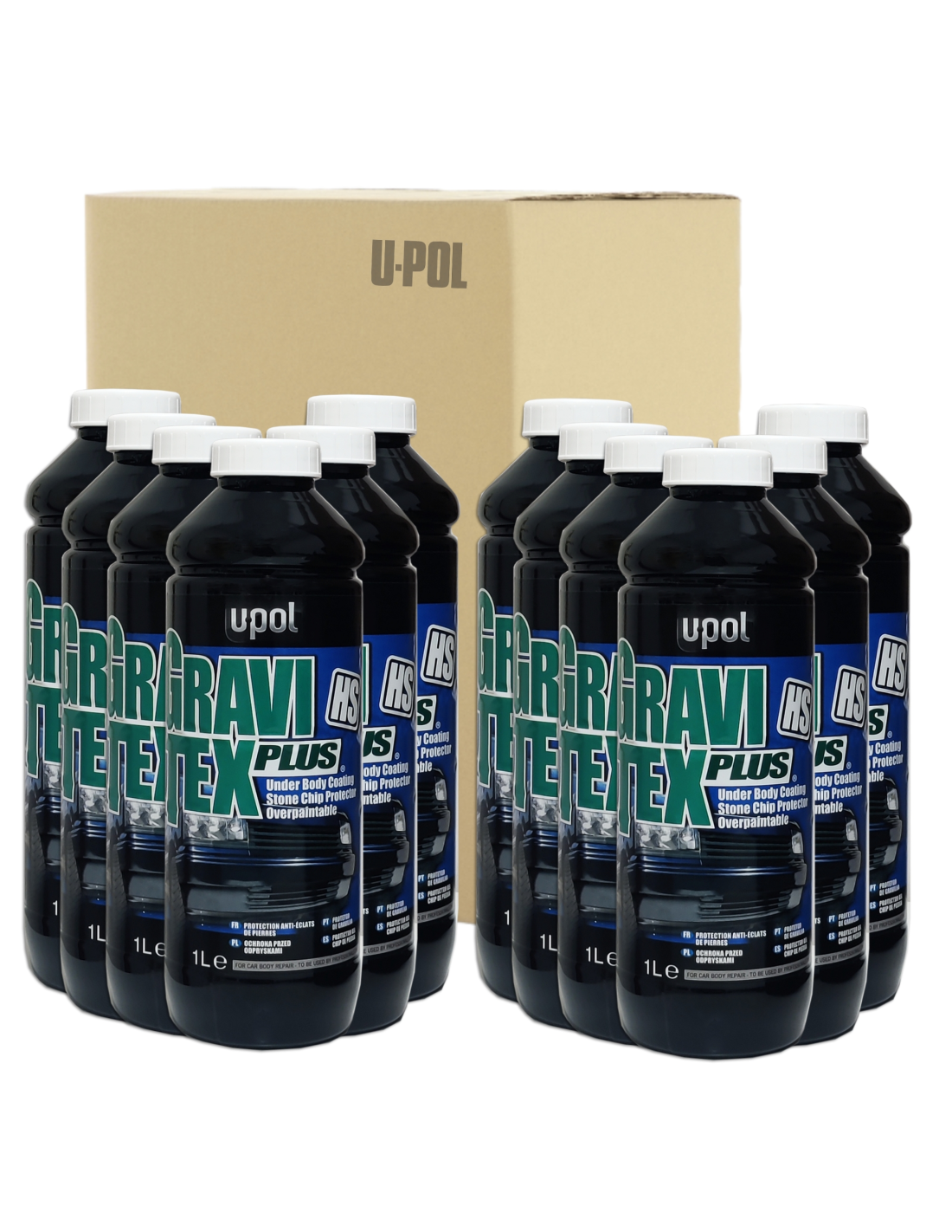 12 x Pintura Antigravilla Gravitex Blanco U-pol 1 Lt